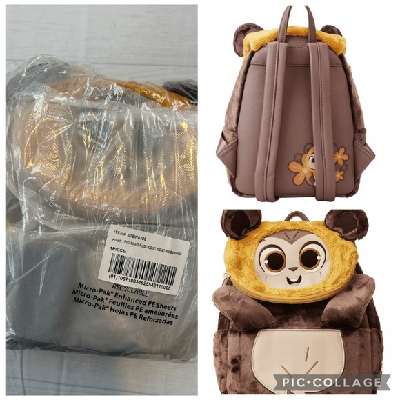 Loungefly | Bags | Loungefly Brown And Yellow Star Wars Plush Backpack ...